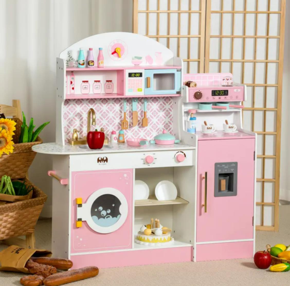 Wooden Children Kitchen Set Girls Play House - KIDBU